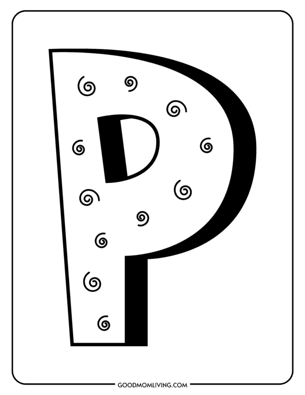 Letter P Coloring Pages: Free Alphabet Coloring Page - Good Mom Living