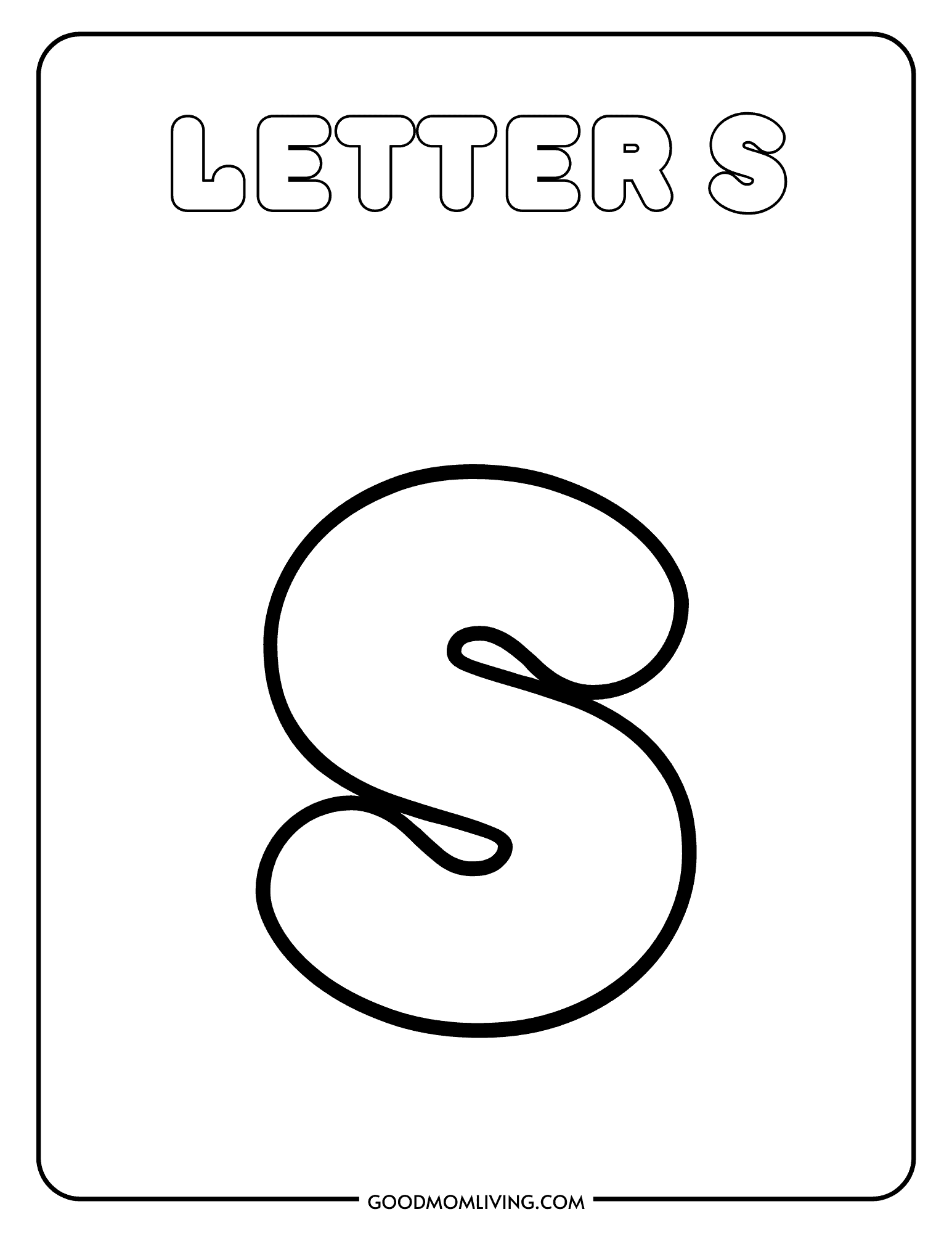 Letter S Coloring Pages: Free Alphabet Printable - Good Mom Living
