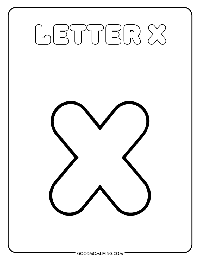 Letter X Coloring Pages: Free Alphabet Printable Page - Good Mom Living