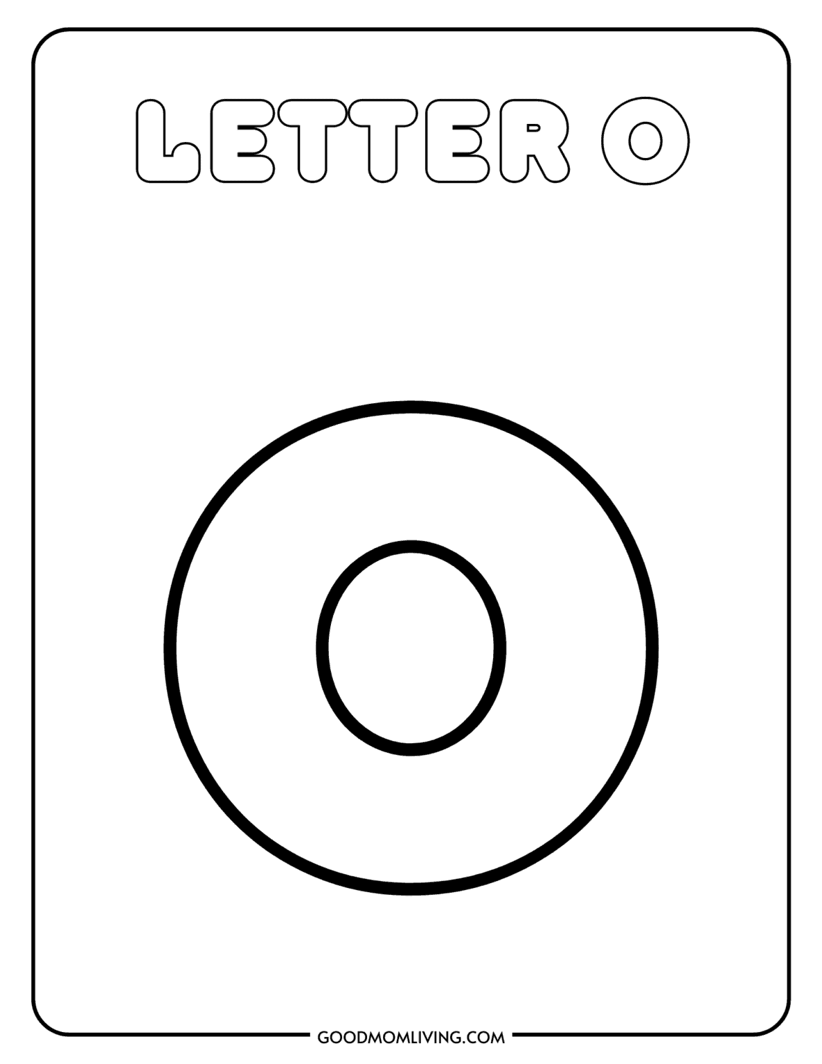 Letter O Coloring Pages: Free Alphabet Coloring Page - Good Mom Living