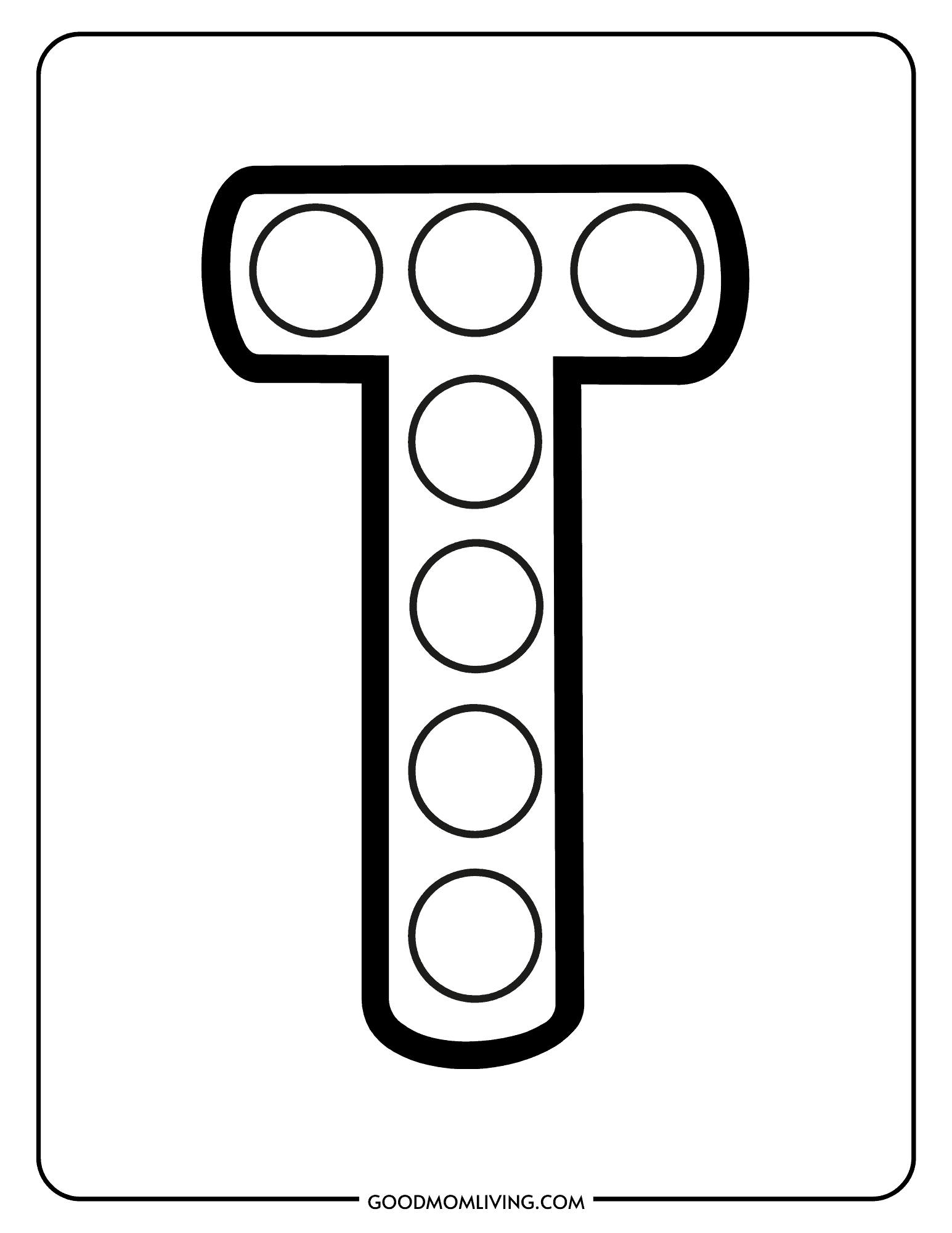 Letter T Coloring Page: Free Alphabet Printable - Good Mom Living