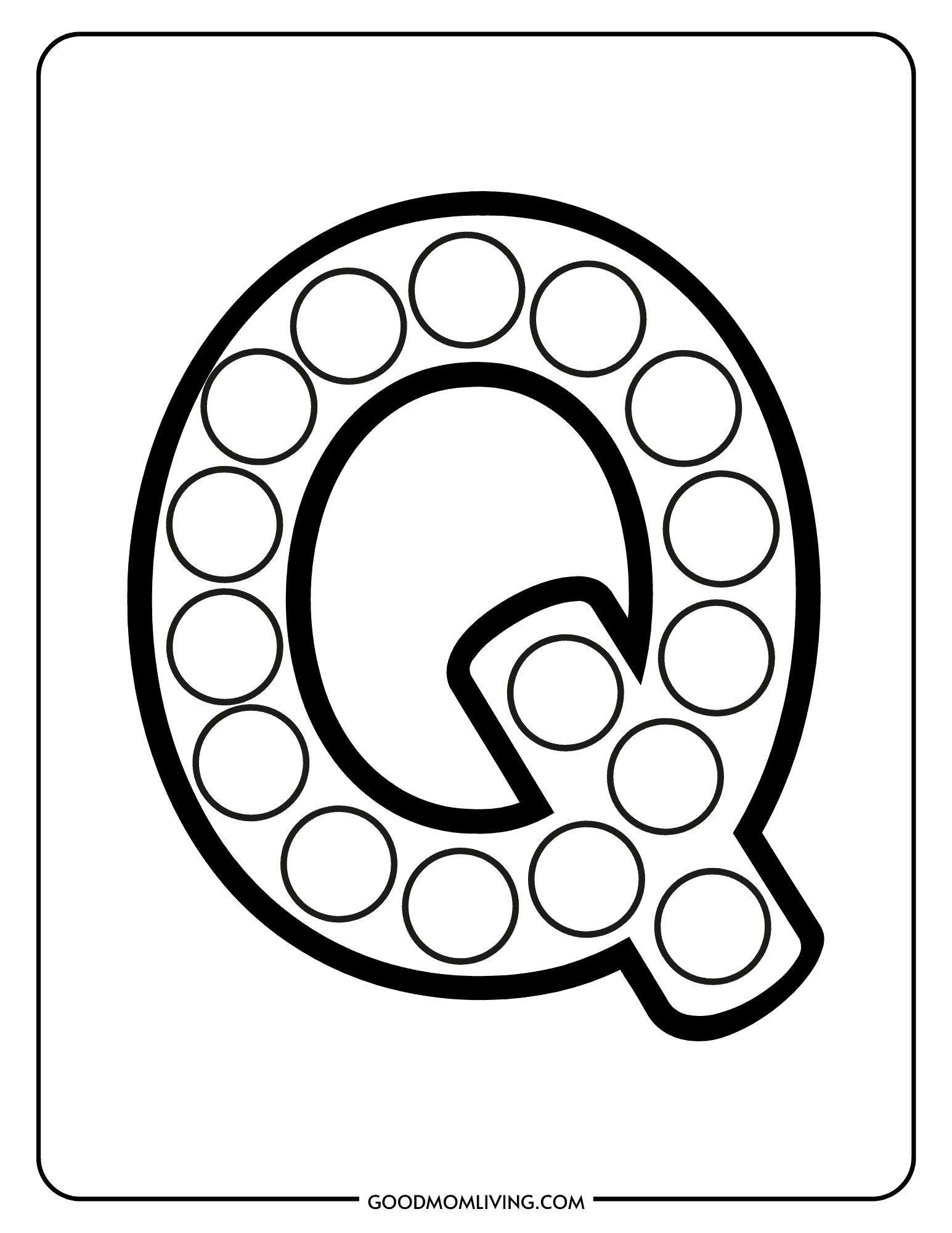 Letter Q Coloring Pages: Free Alphabet Coloring Page - Good Mom Living