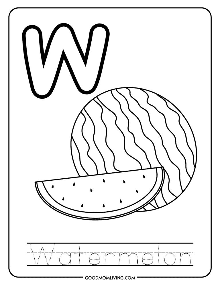 Letter W Coloring Pages: Free Alphabet Printable Page - Good Mom Living