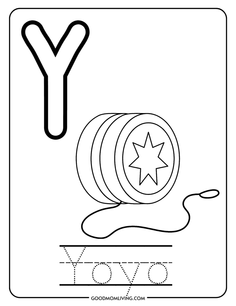 Letter Y Coloring Pages: Free Alphabet Printable Page - Good Mom Living