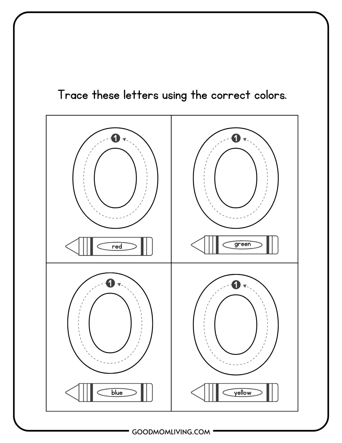 Letter O Coloring Pages: Free Alphabet Coloring Page - Good Mom Living