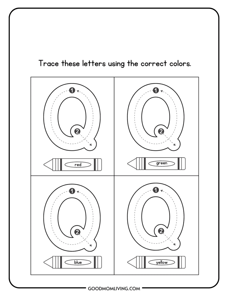 Letter Q Coloring Pages: Free Alphabet Coloring Page - Good Mom Living