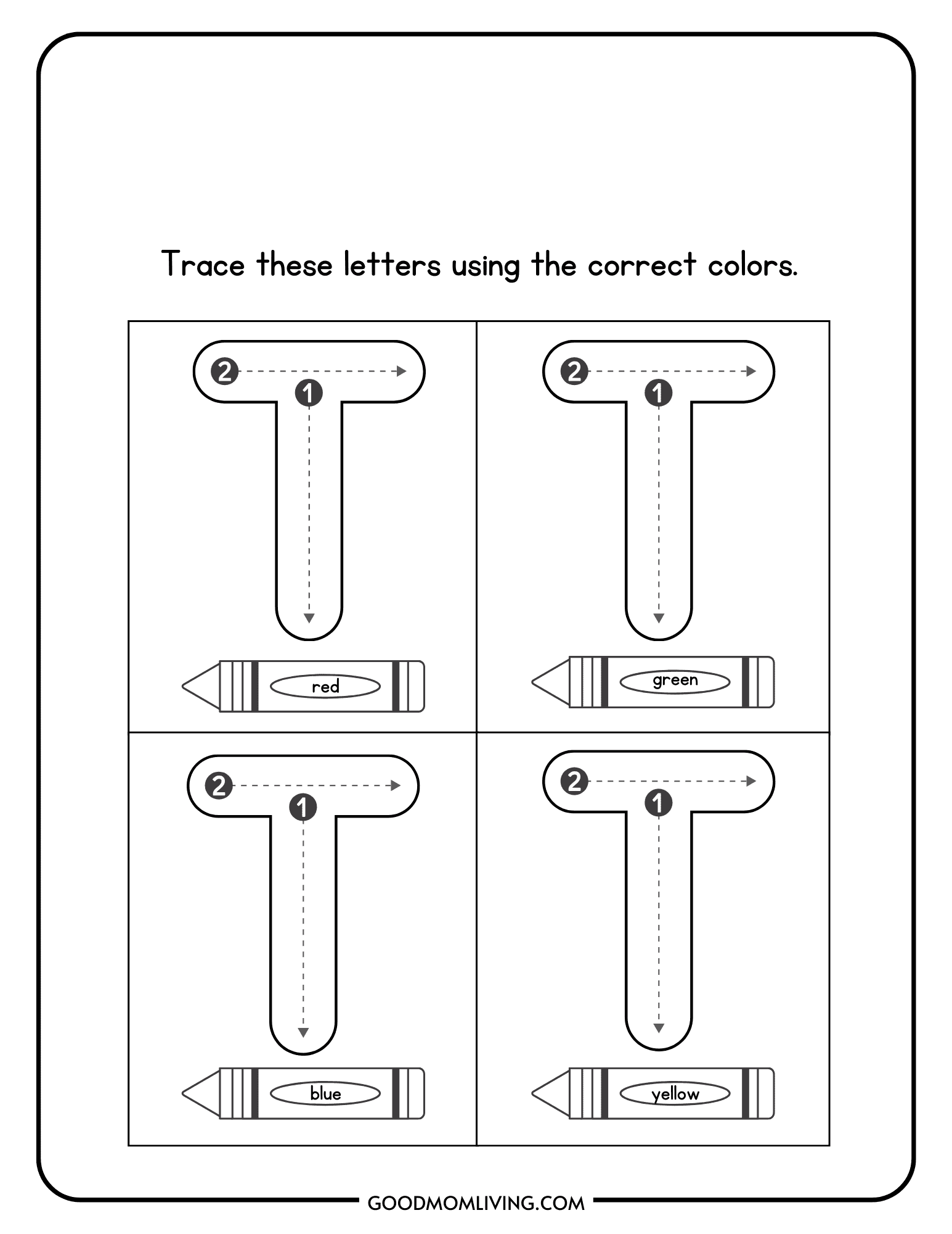 Letter T Coloring Page: Free Alphabet Printable - Good Mom Living