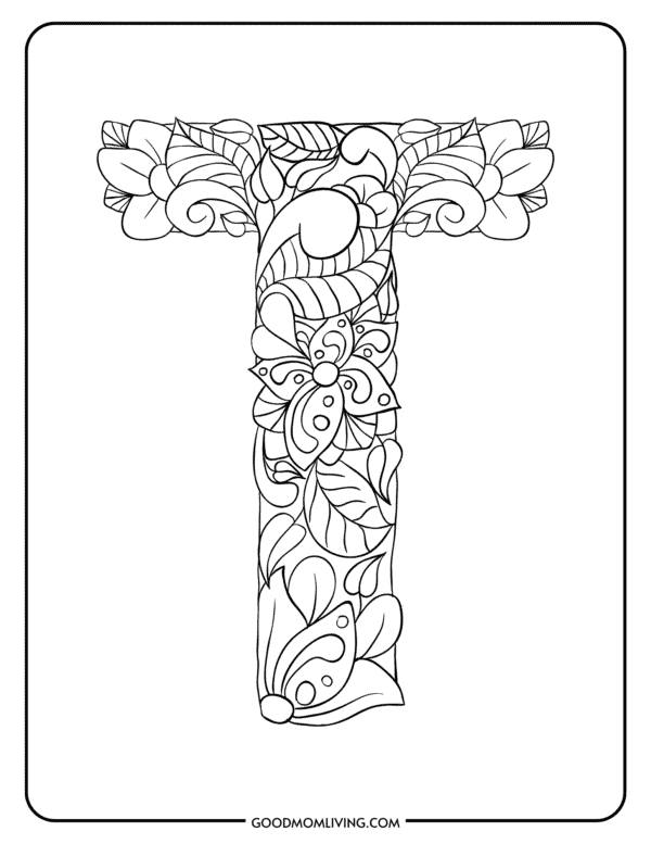 Letter T Coloring Page: Free Alphabet Printable - Good Mom Living