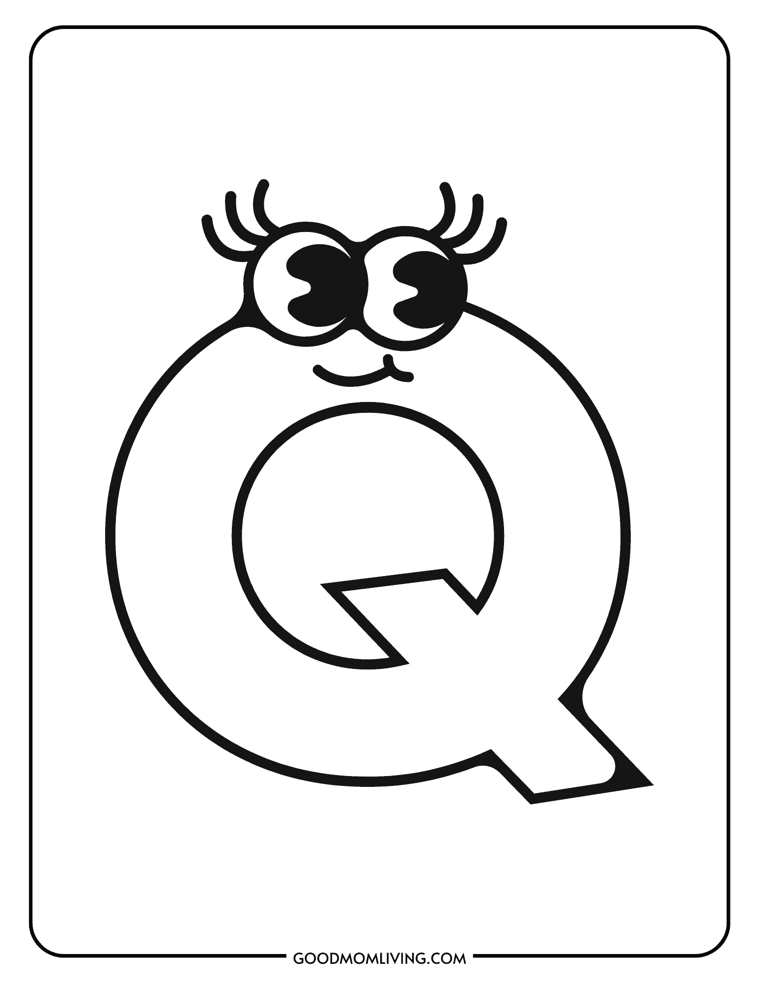 Letter Q Coloring Pages: Free Alphabet Coloring Page - Good Mom Living