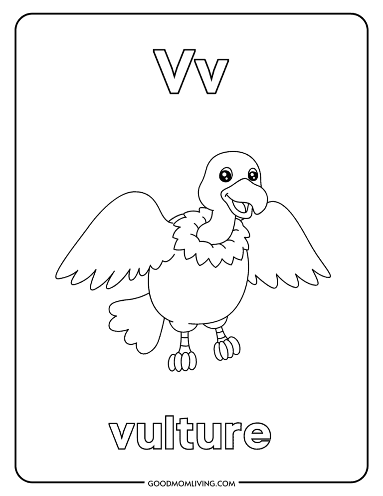 Letter V Coloring Pages: Free Alphabet Printable - Good Mom Living