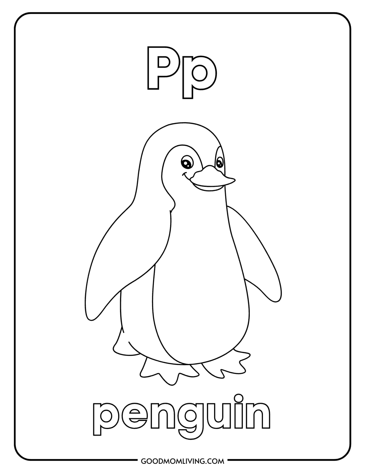 Letter P Coloring Pages: Free Alphabet Coloring Page - Good Mom Living