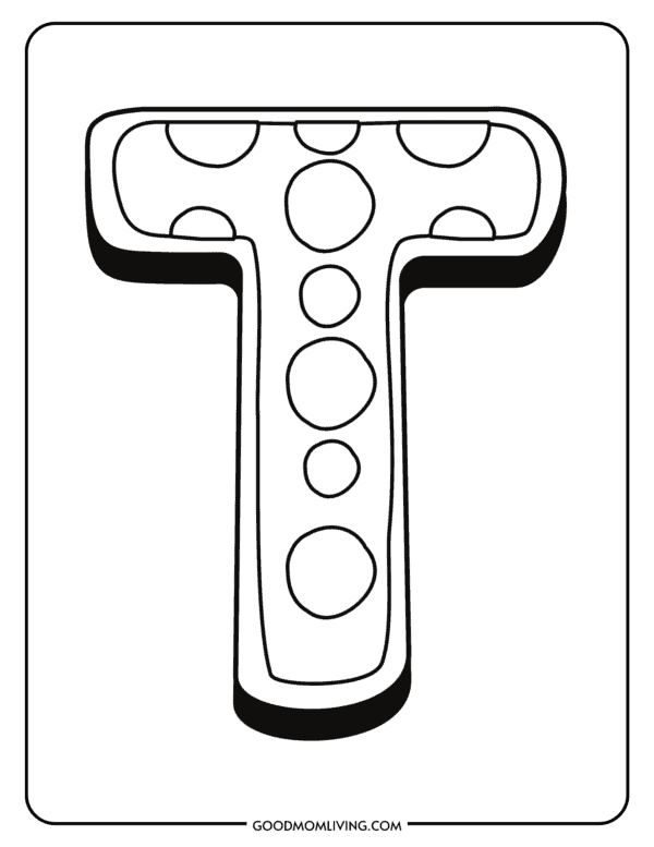 Letter T Coloring Page: Free Alphabet Printable - Good Mom Living