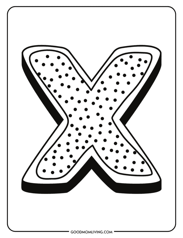 Letter X Coloring Pages: Free Alphabet Printable Page - Good Mom Living