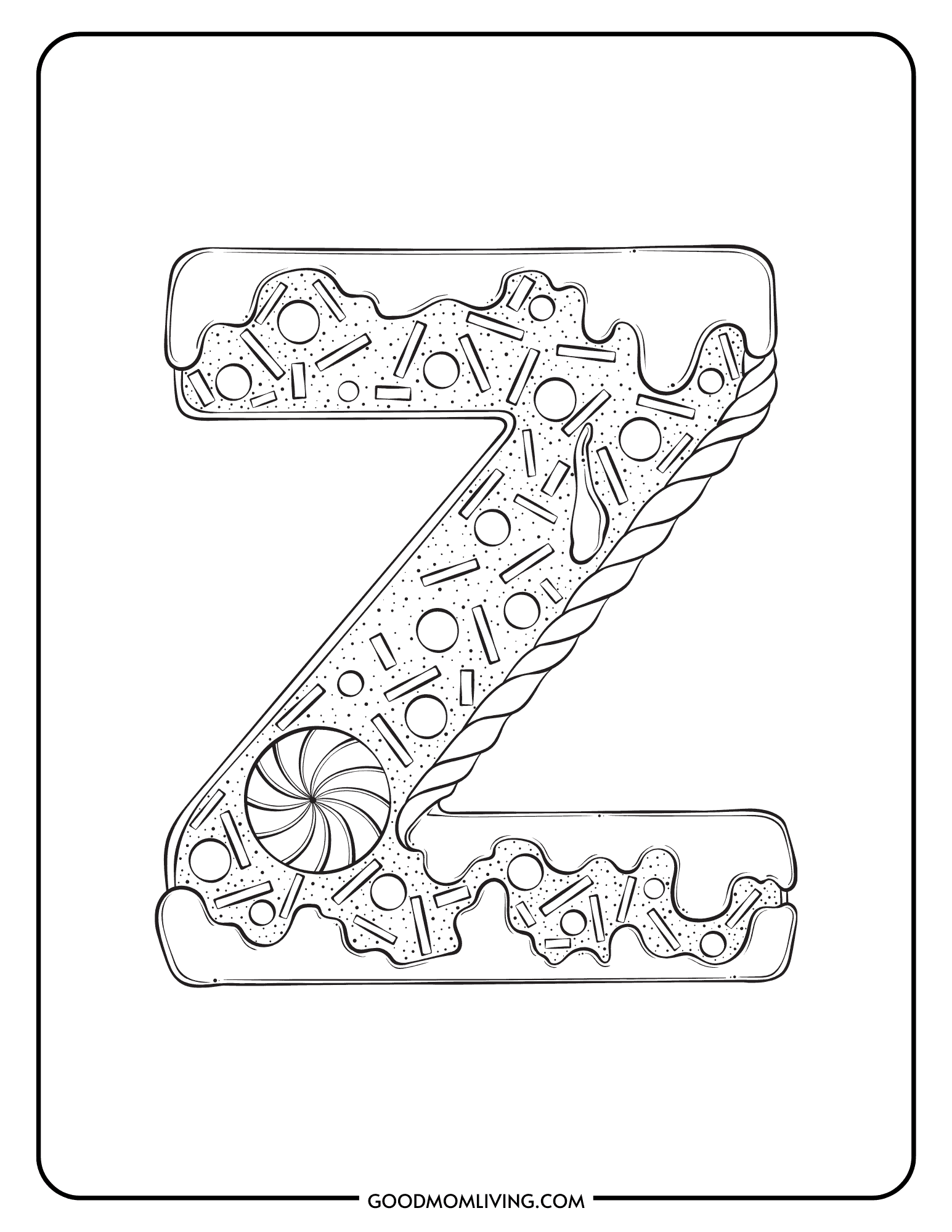 Letter Z Coloring Page: Free Alphabet Printables - Good Mom Living