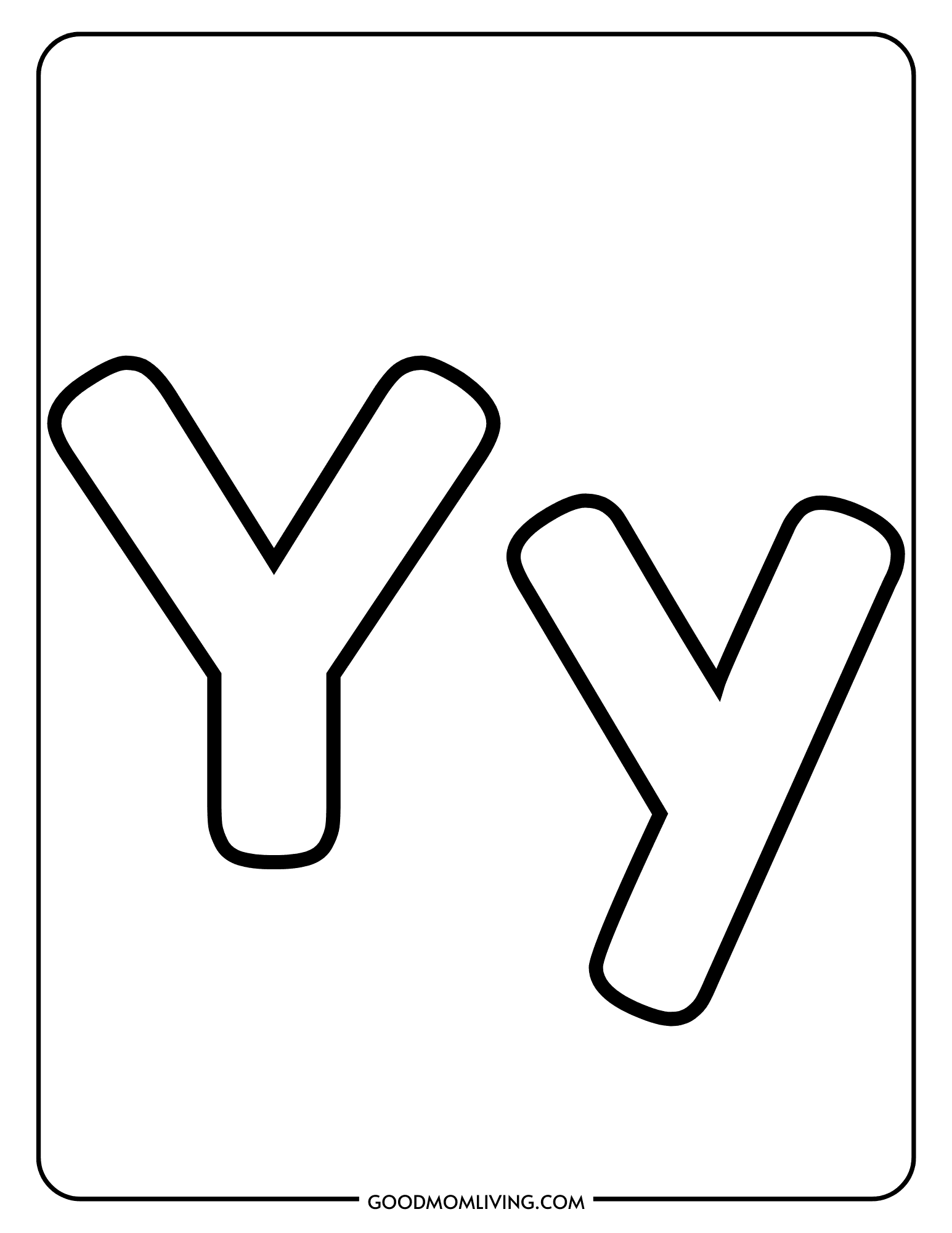 Letter Y Coloring Pages: Free Alphabet Printable Page - Good Mom Living