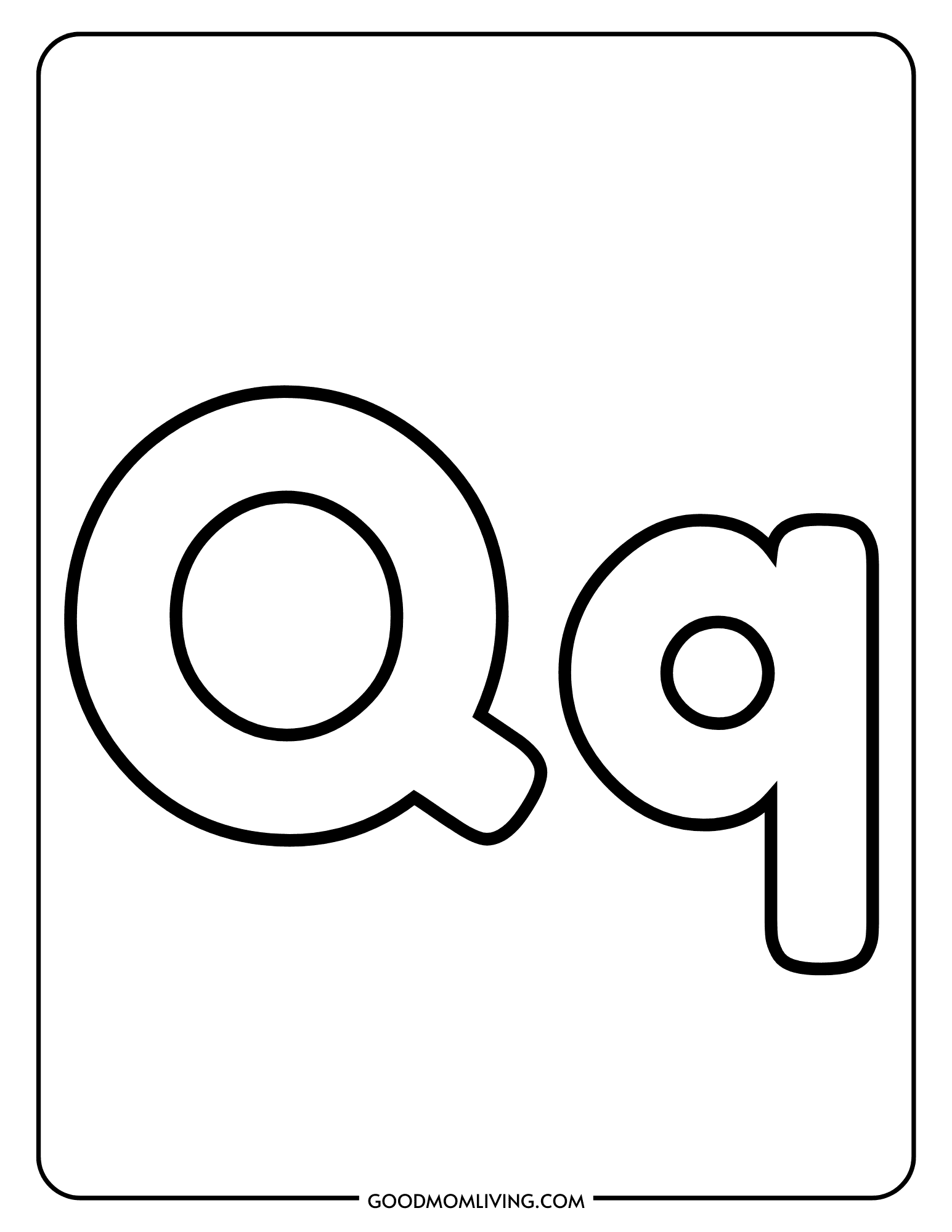 Letter Q Coloring Pages: Free Alphabet Coloring Page - Good Mom Living
