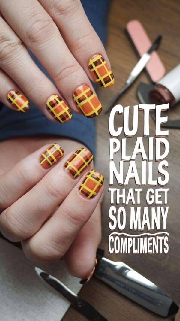 Warm Up Your Look With Fall Plaid Nail Designs - Good Mom Living