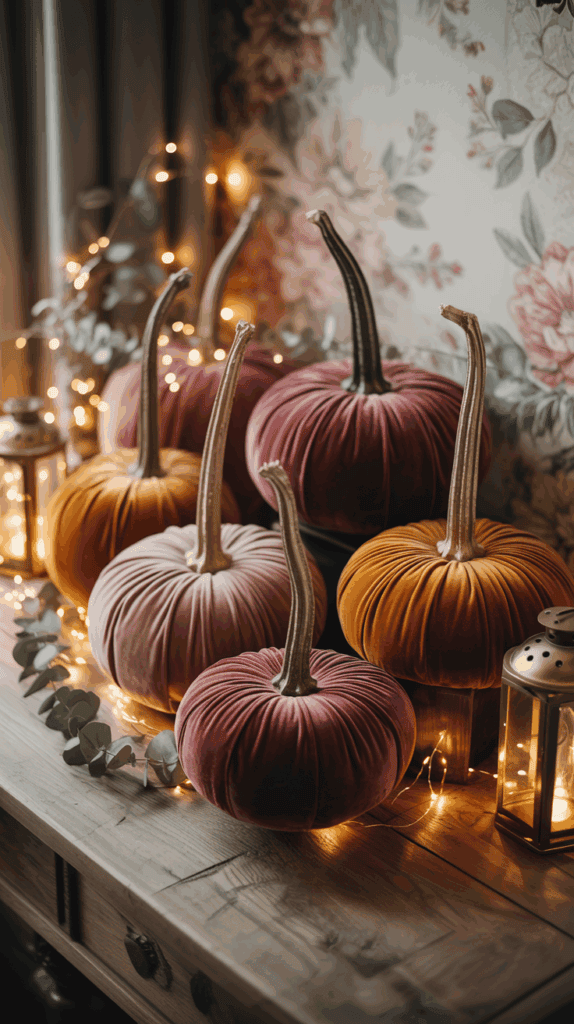 Velvet Pumpkins With Real Stems for Luxe Autumn Styling - Good Mom Living
