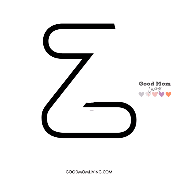 Free Printable Bubble Letter Z for Crafts and Coloring - Good Mom Living