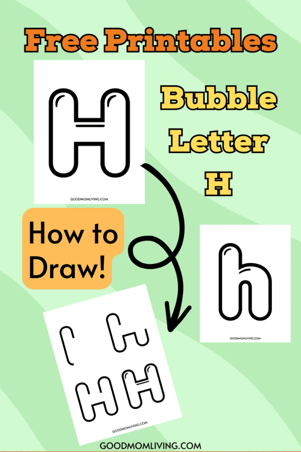 Free Printable Bubble Letter H for Crafts and Coloring - Good Mom Living