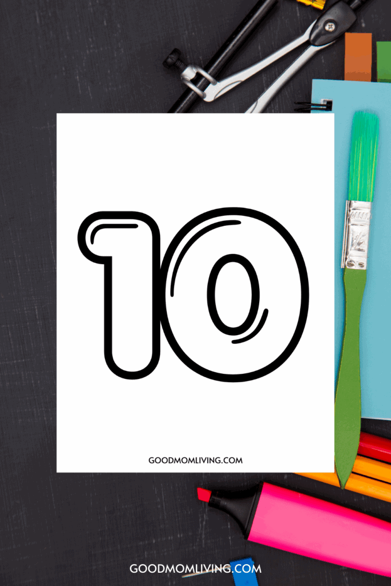Bubble Number 10 Printable for Early Learners - Good Mom Living
