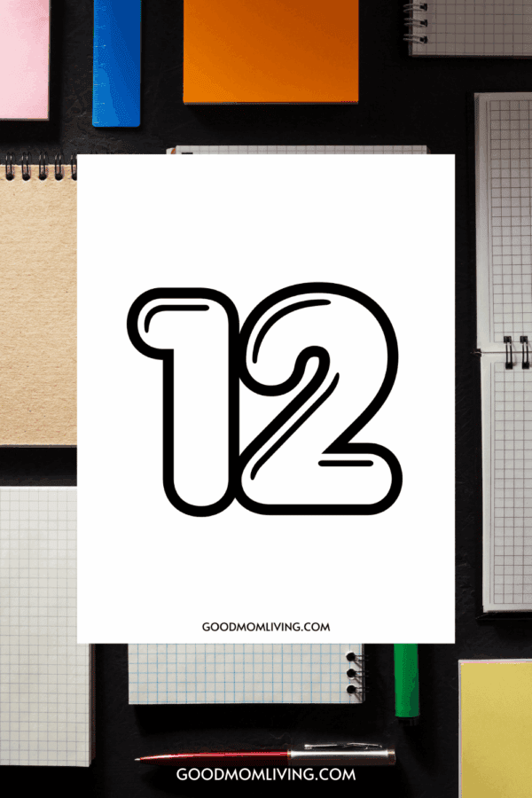 Free Bubble Number 12 Printable for Kids - Good Mom Living