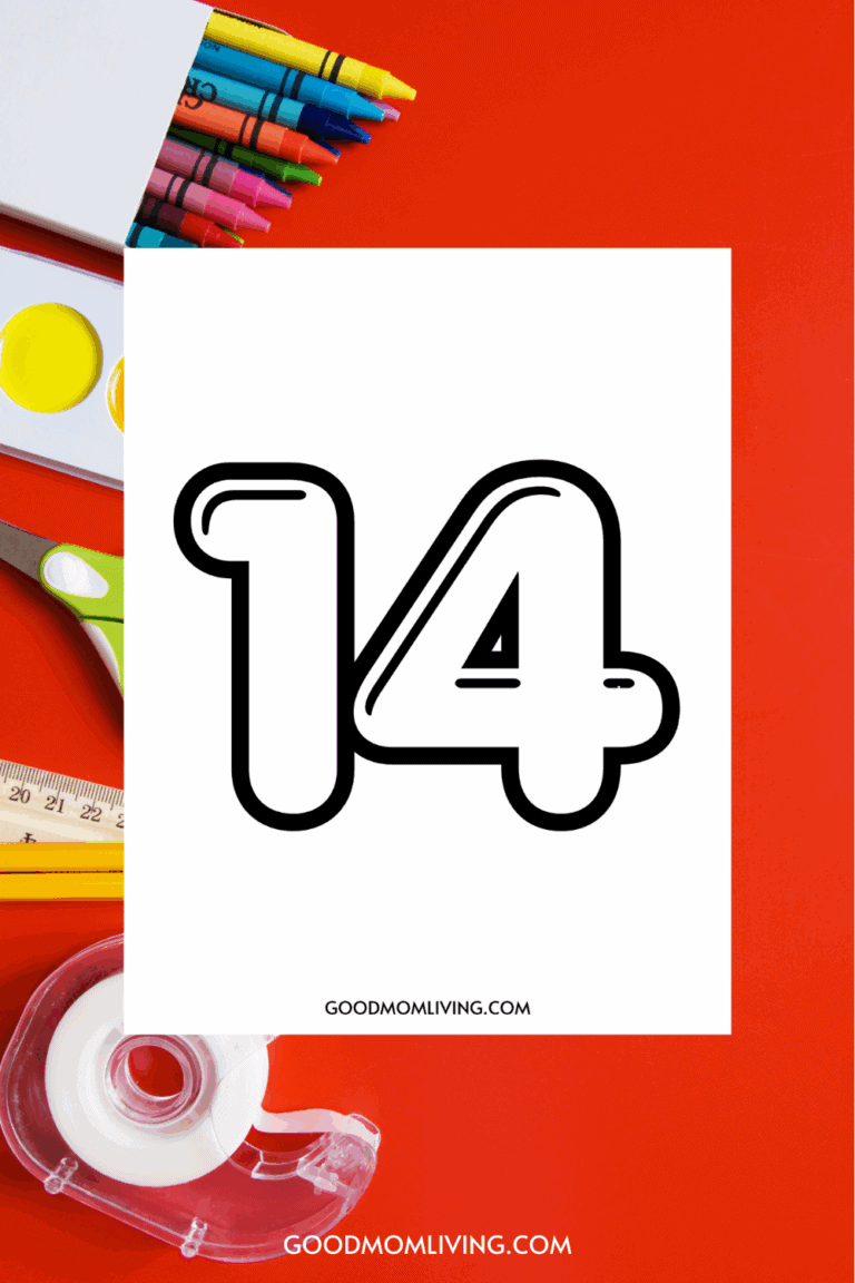 Bubble Number 14 to Print for Activities and Crafts - Good Mom Living