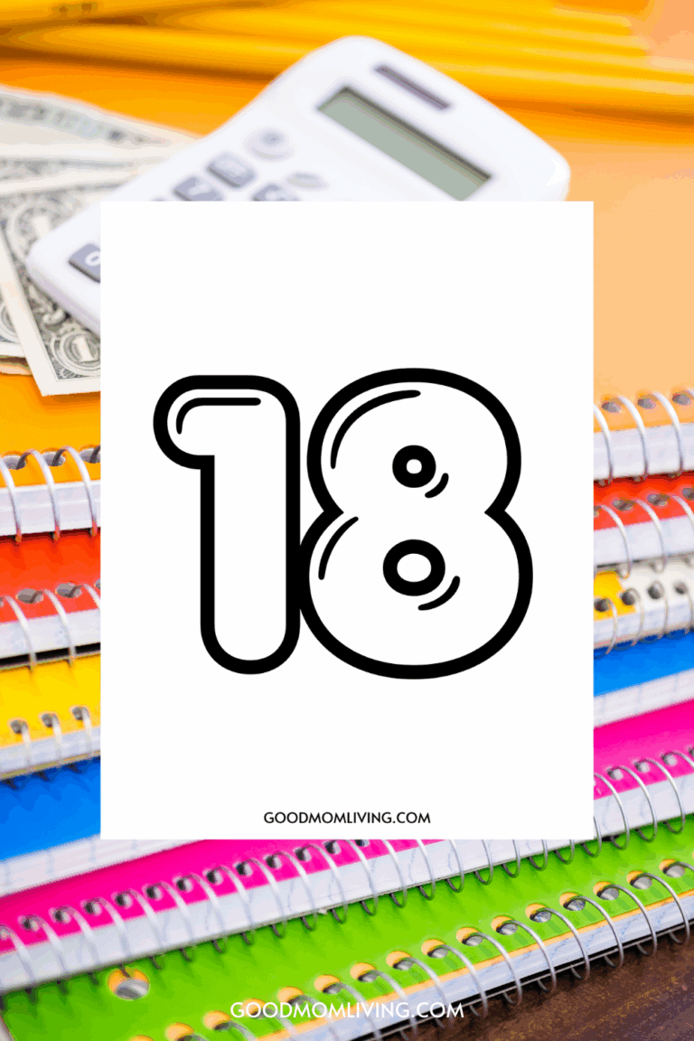 Bubble Number 18 Free Printable for Preschool - Good Mom Living