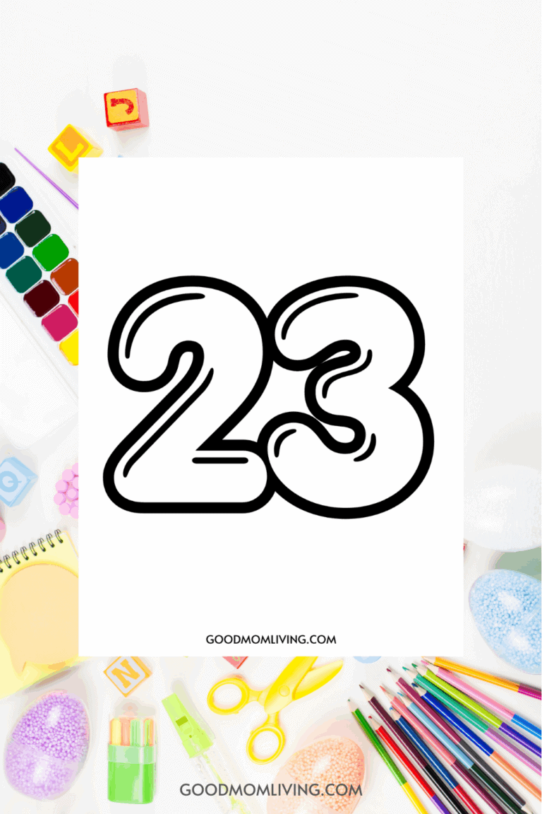 Fun Bubble Number 23 Template to Print - Good Mom Living