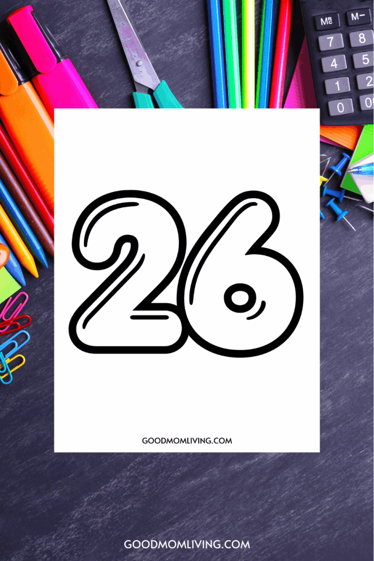 Creative Bubble Number 26 Printable for Kids - Good Mom Living