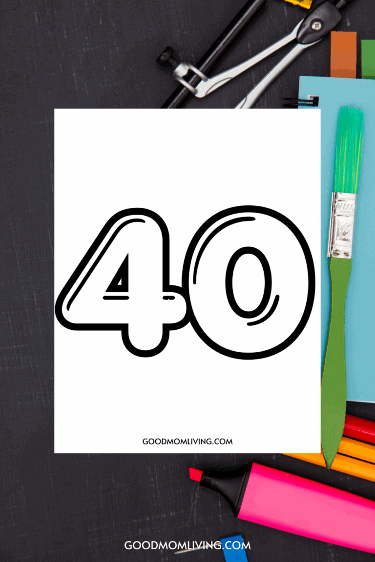 Printable Bubble Number 40 for Your Math Center - Good Mom Living
