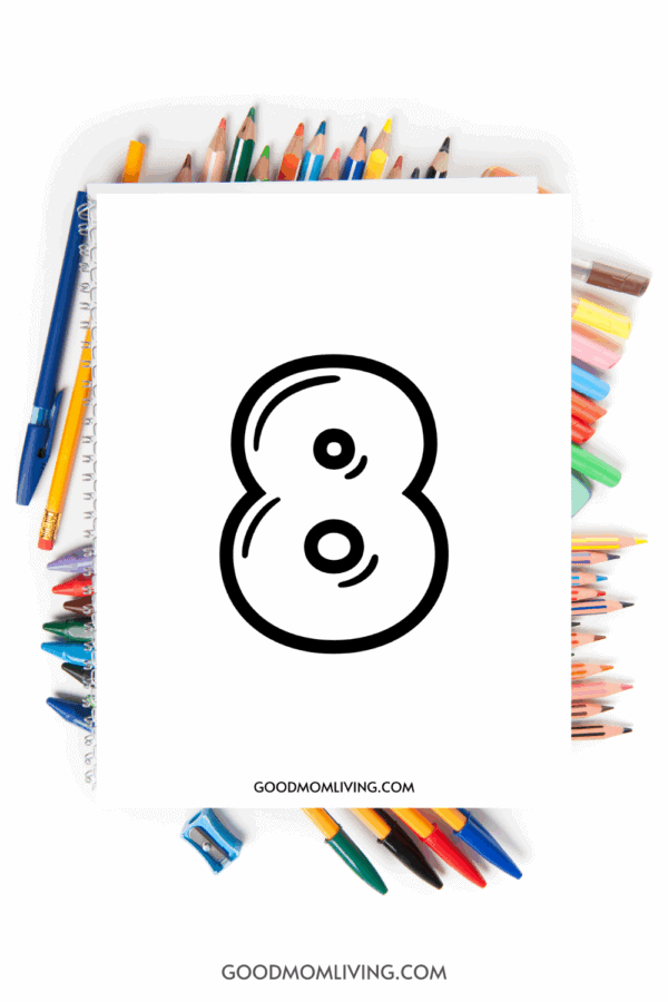 Printable Bubble Number 8 for Crafts and Projects - Good Mom Living