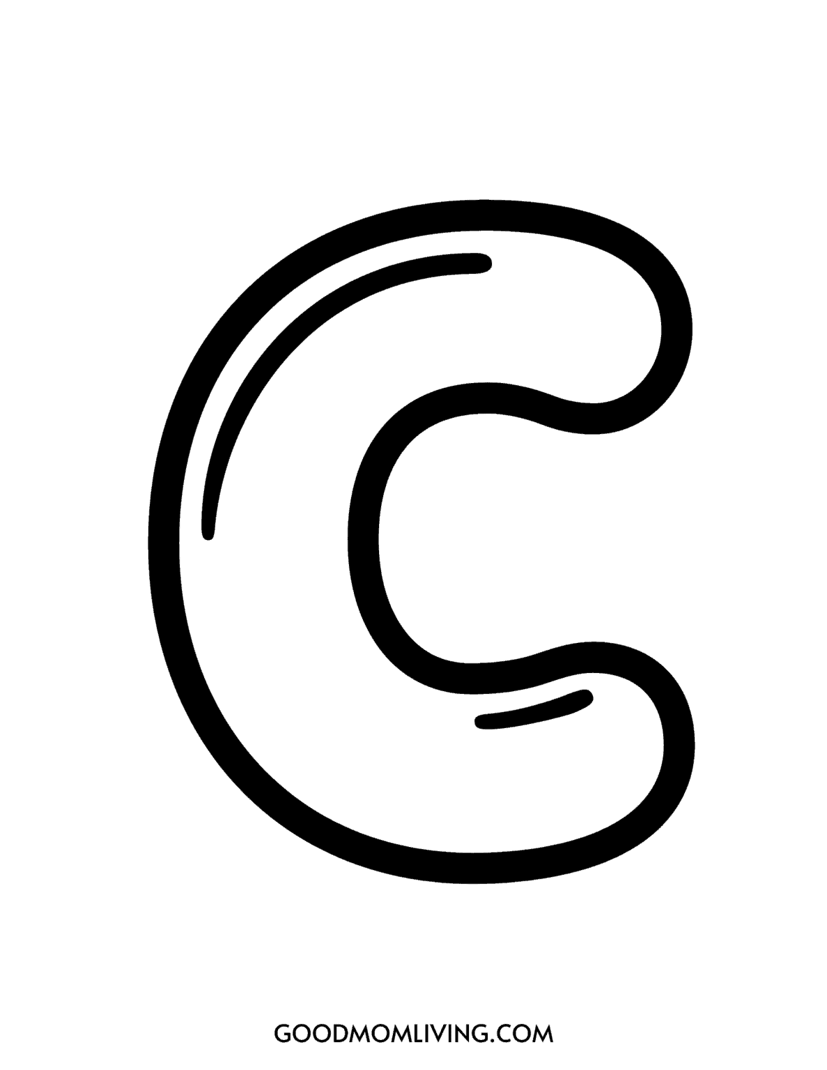 Bubble Letter C Printable for Crafts and Coloring - Good Mom Living
