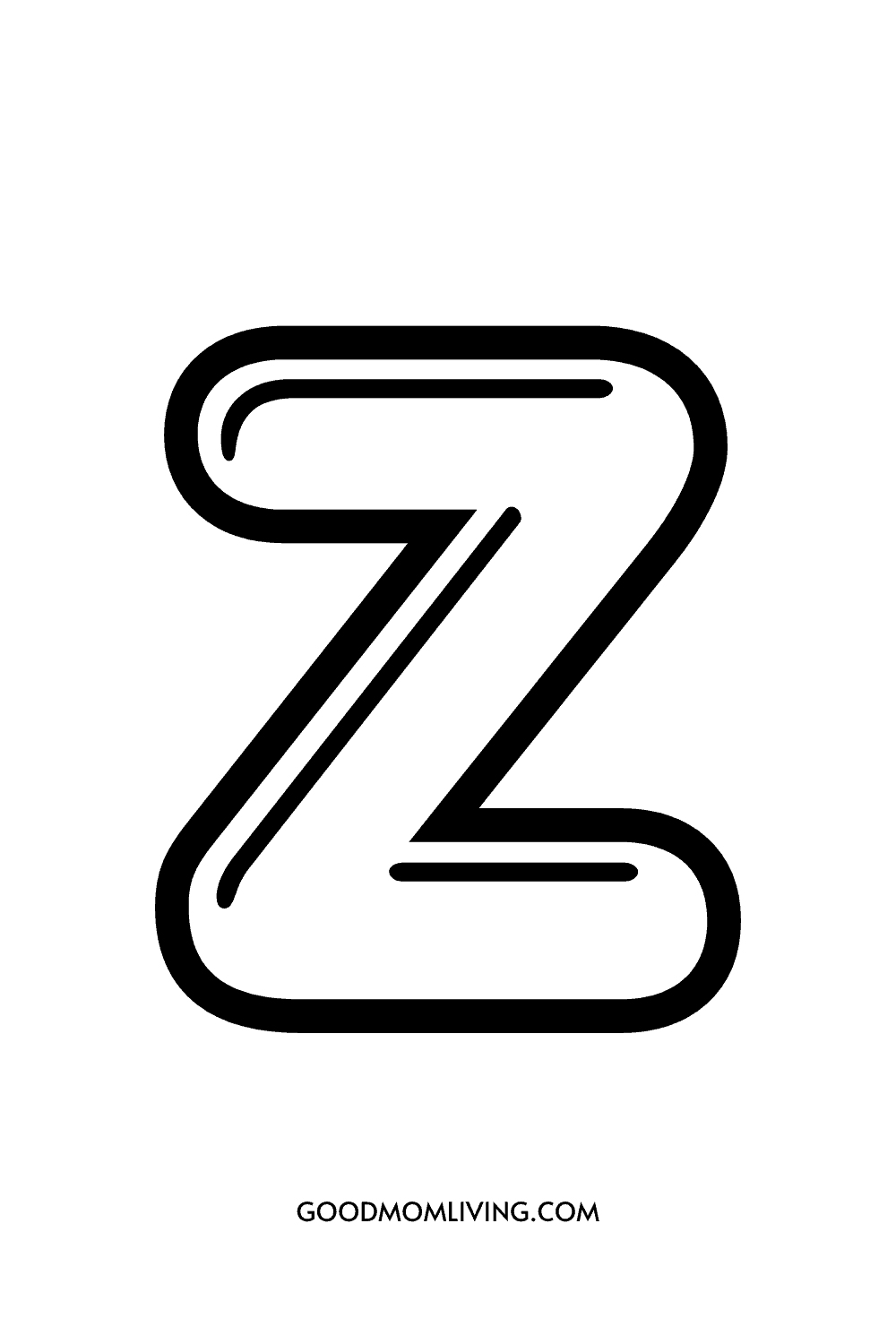 Free Printable Bubble Letter Z for Crafts and Coloring - Good Mom Living