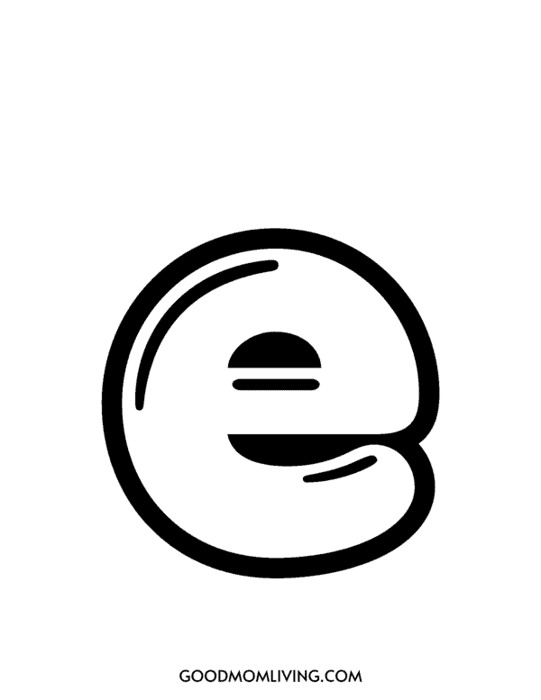 Free Bubble Letter E Printable for Kids' Projects - Good Mom Living
