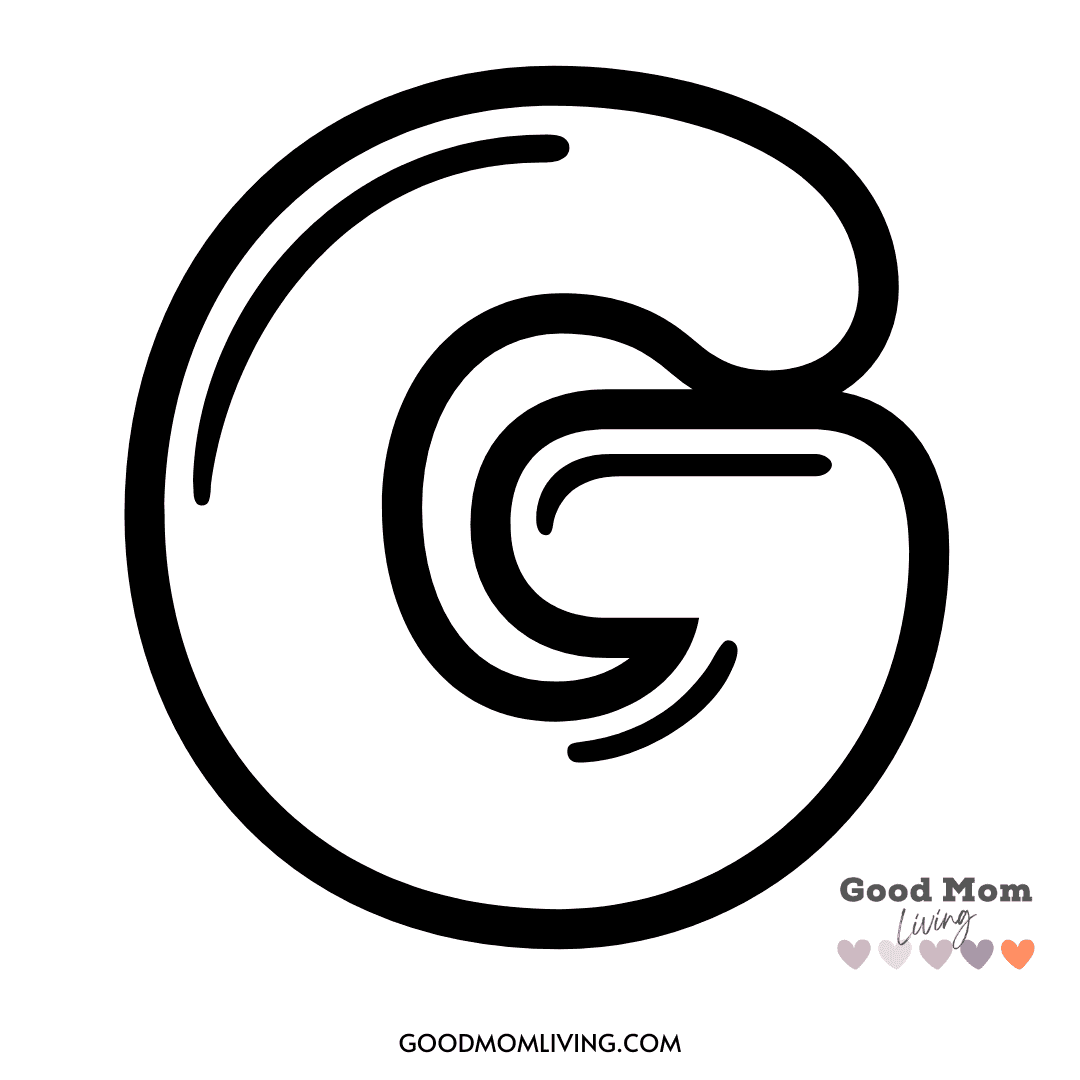 Bubble Letter G to Print and Color (Free PDF) - Good Mom Living