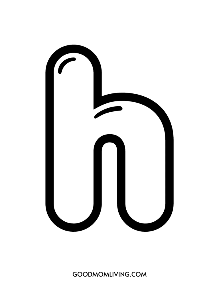 Free Printable Bubble Letter H for Crafts and Coloring - Good Mom Living
