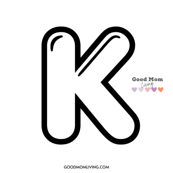 Free Bubble Letter K Printable for Kids' Crafts - Good Mom Living