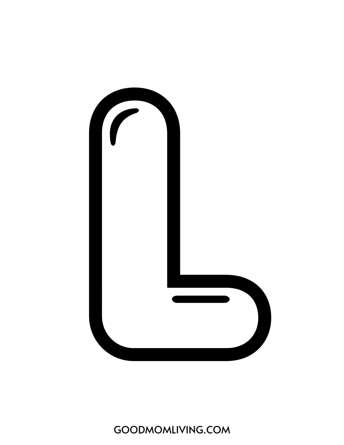 Printable Bubble Letter L for Coloring and Decorating - Good Mom Living