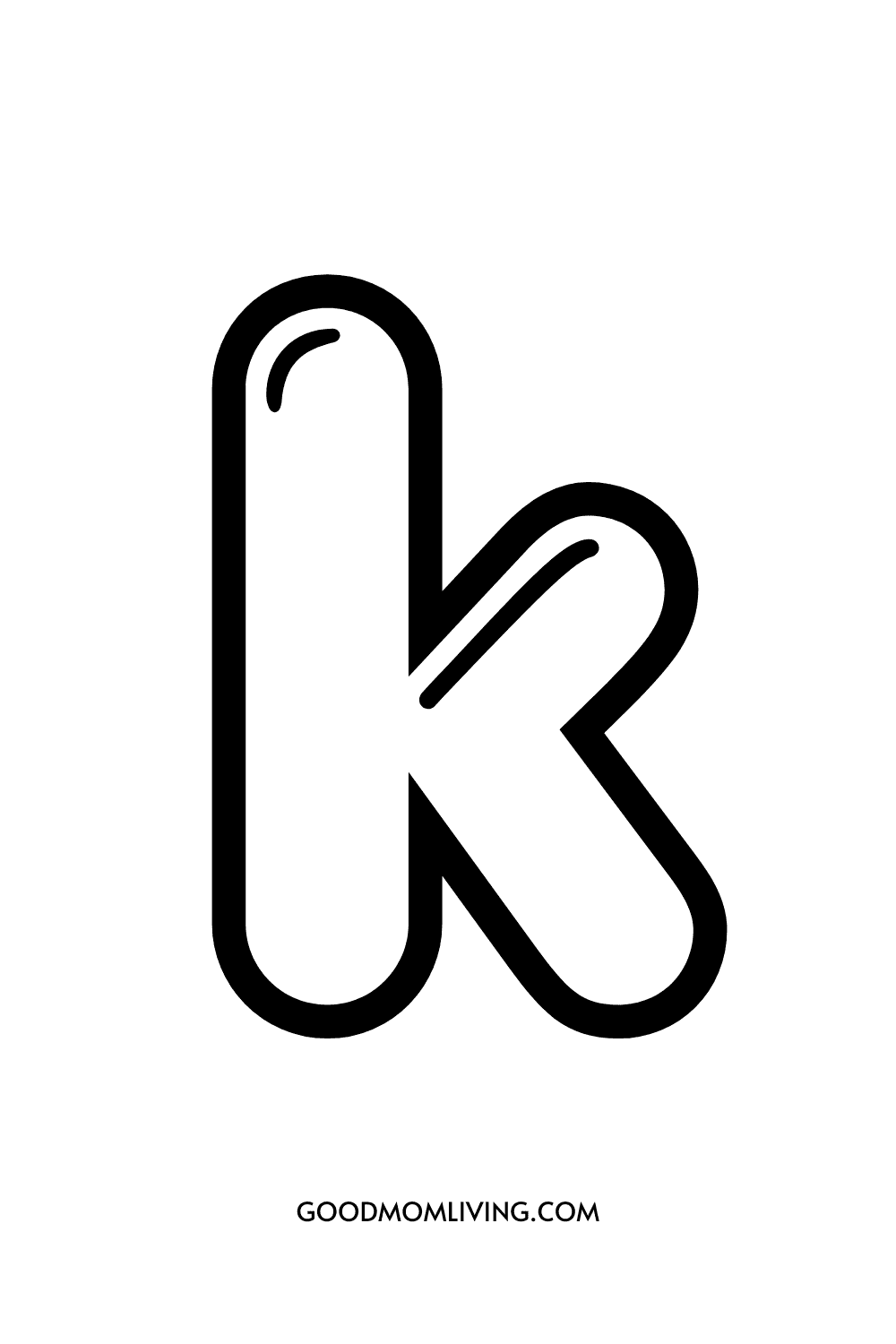 Free Bubble Letter K Printable for Kids' Crafts - Good Mom Living