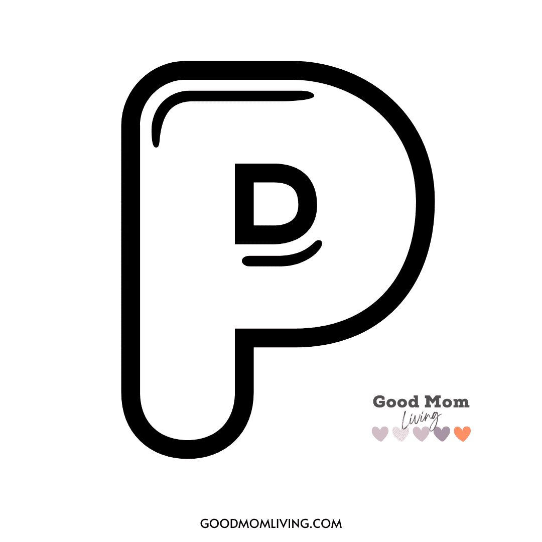 Printable Bubble Letter P for Crafts and Coloring - Good Mom Living