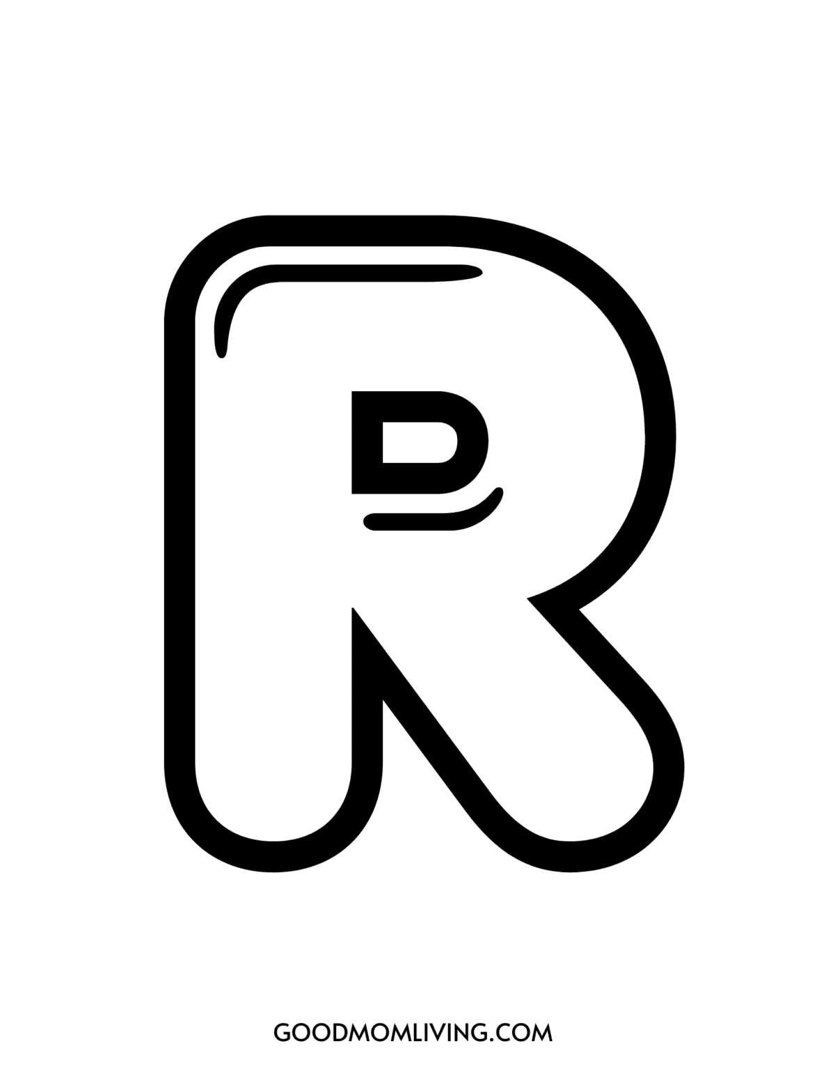 Printable Bubble Letter R for Fun and Learning - Good Mom Living