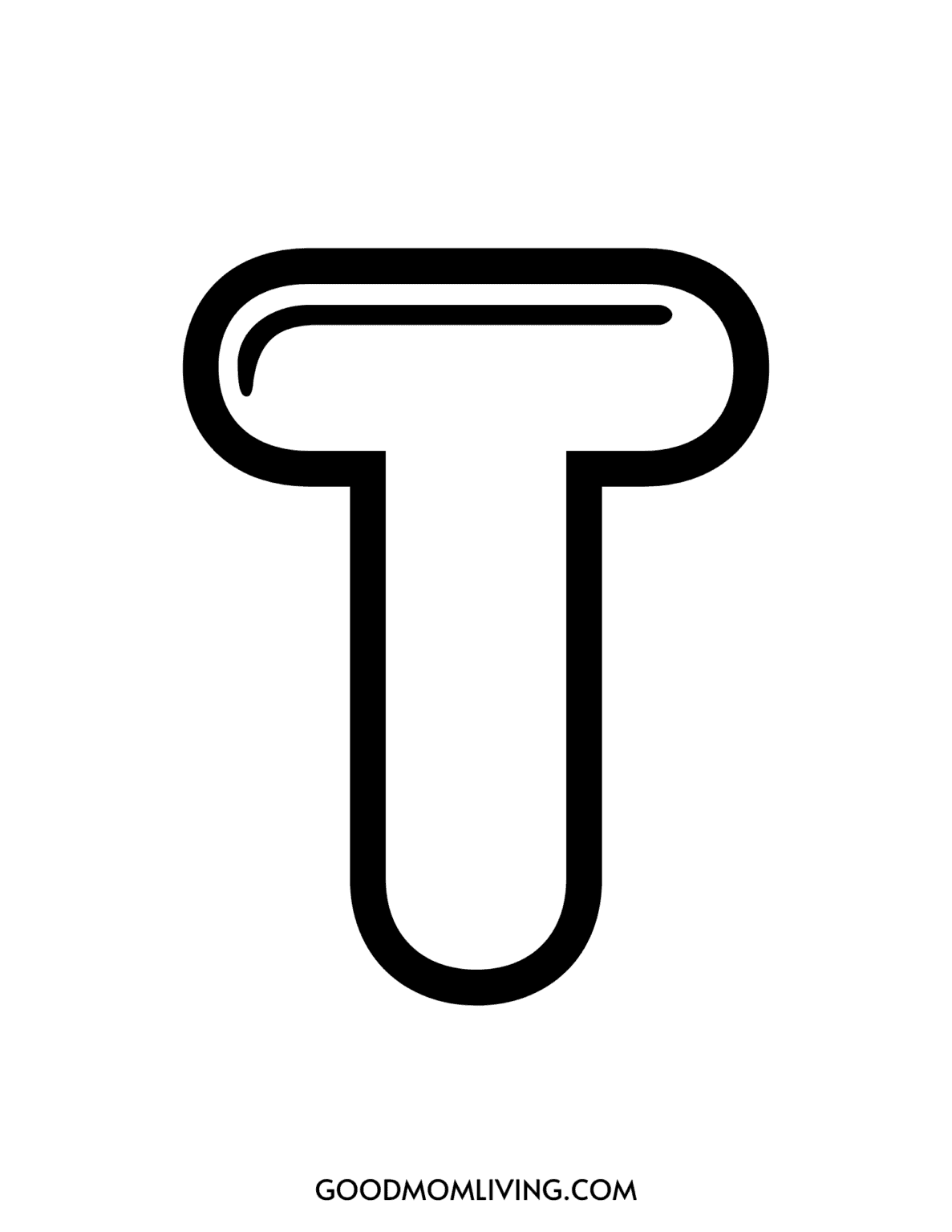 Printable Bubble Letter T (Free and Kid-Friendly) - Good Mom Living