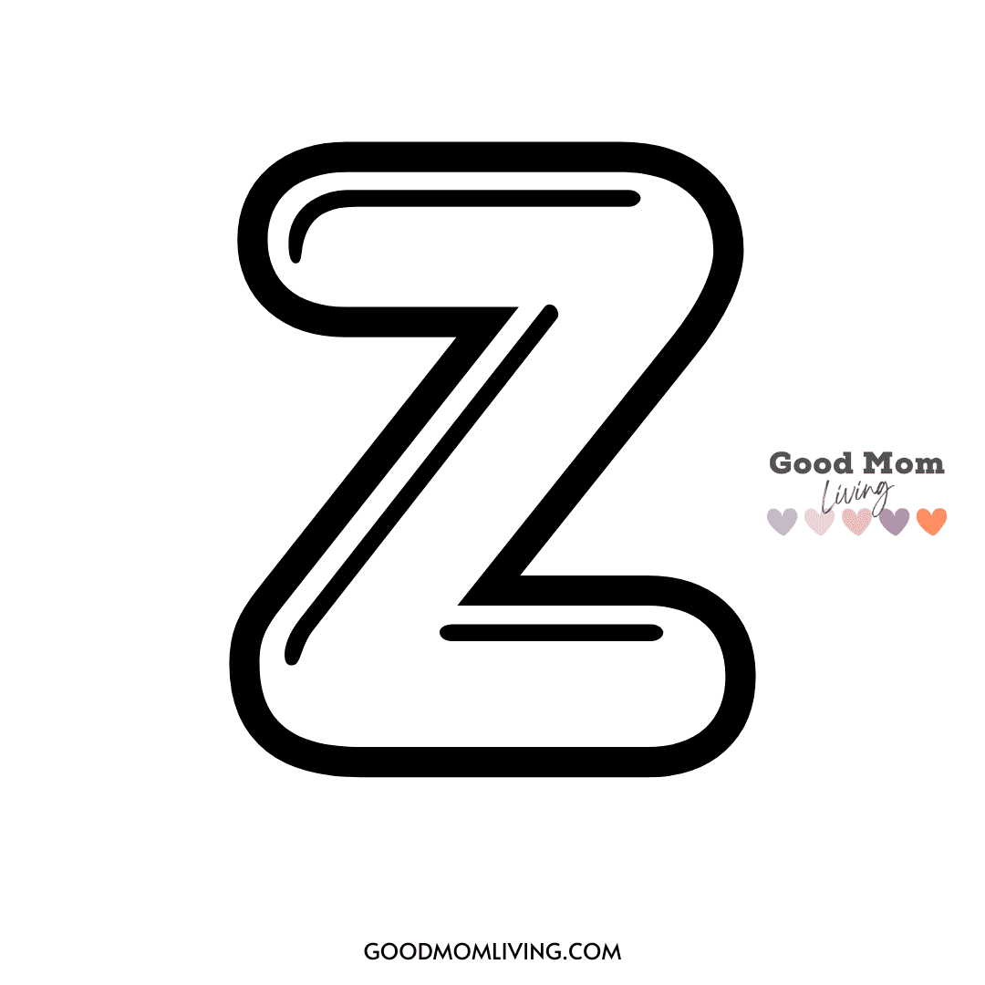 Free Printable Bubble Letter Z for Crafts and Coloring - Good Mom Living