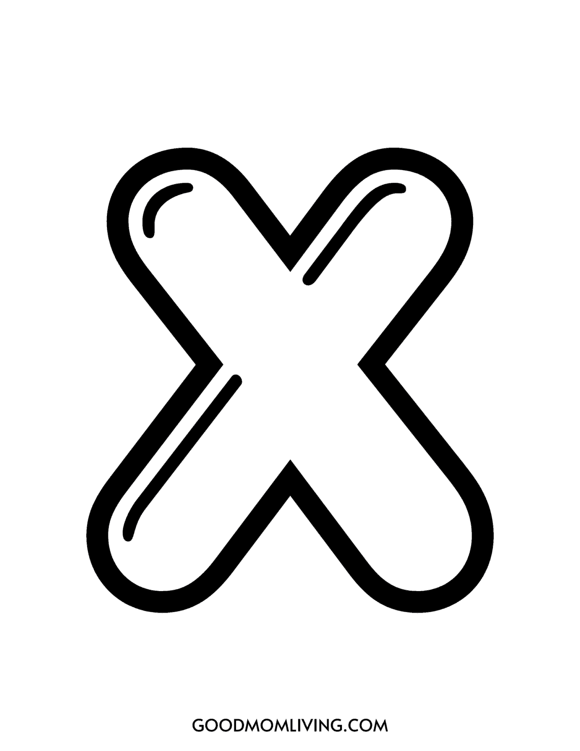 Bubble Letter X to Print and Color (Free Download) - Good Mom Living