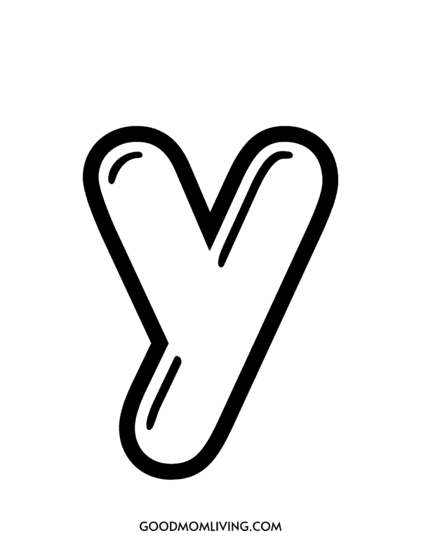 Free Printable Bubble Letter Y (Creative and Fun) - Good Mom Living