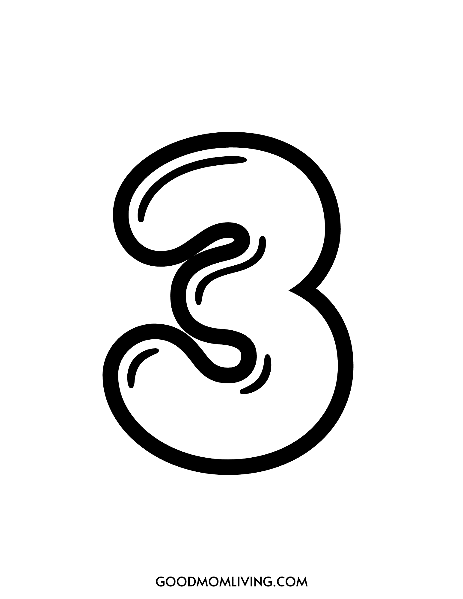 Fun Bubble Number 3 Printable for Crafts - Good Mom Living