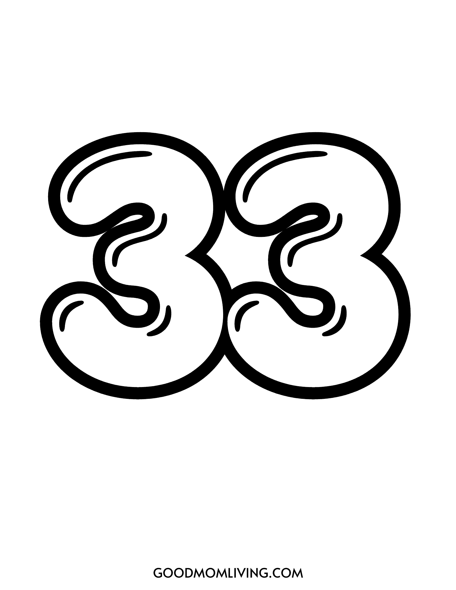 Add Bubble Number 33 to Your Printable Collection - Good Mom Living