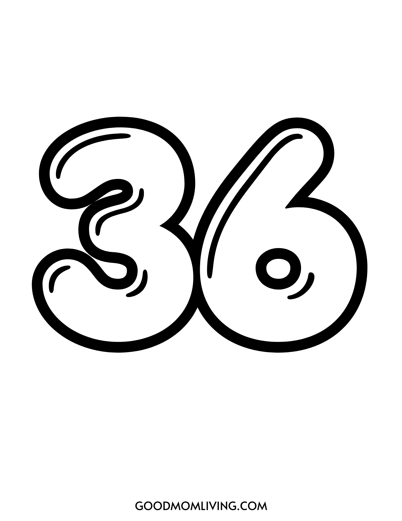 Creative Ways to Use Bubble Number 36 Printable - Good Mom Living
