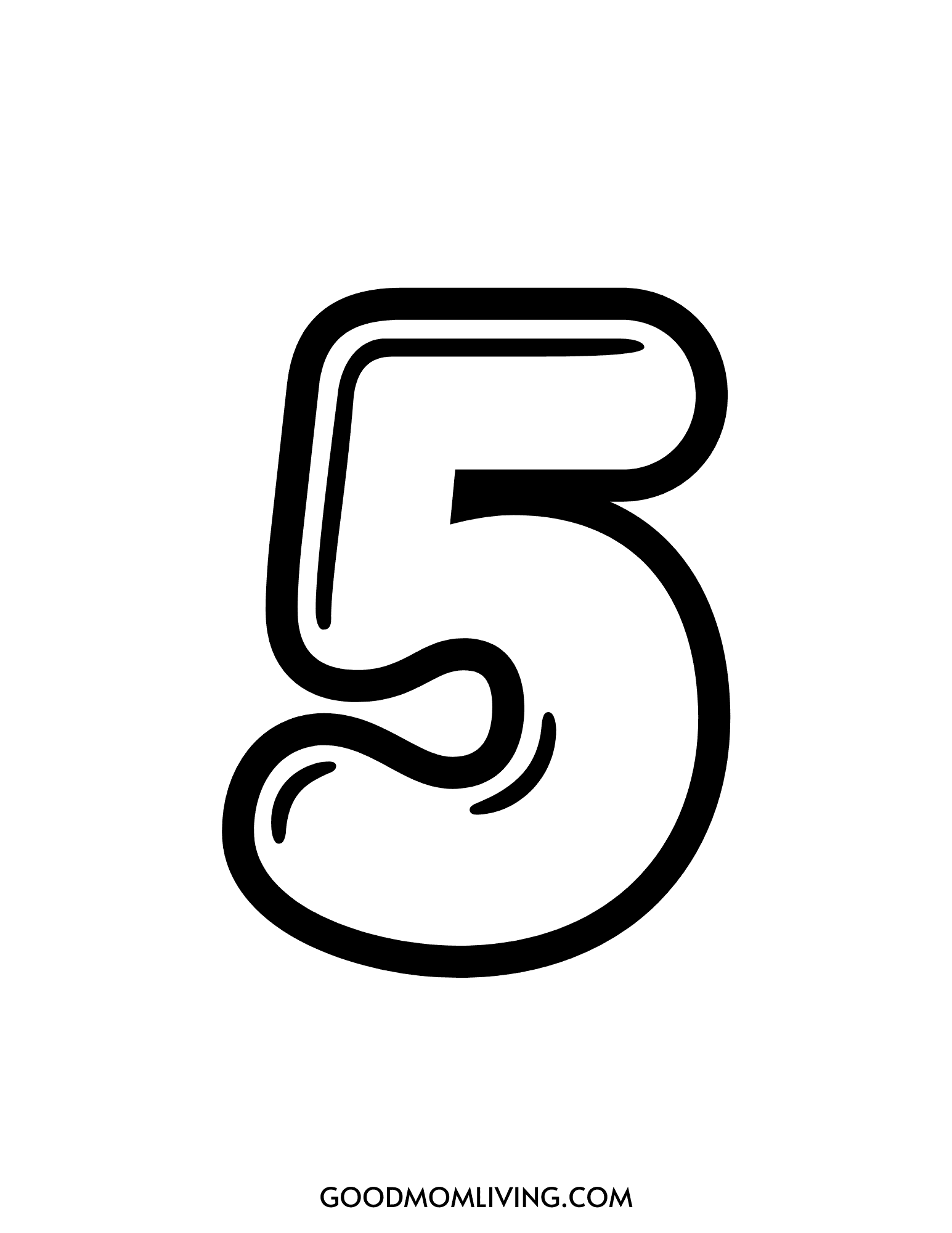 Bubble Number 5 Free Printable for Activities - Good Mom Living